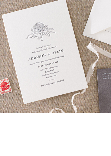 Addison | Illustration wedding invitation design by Deciduous press